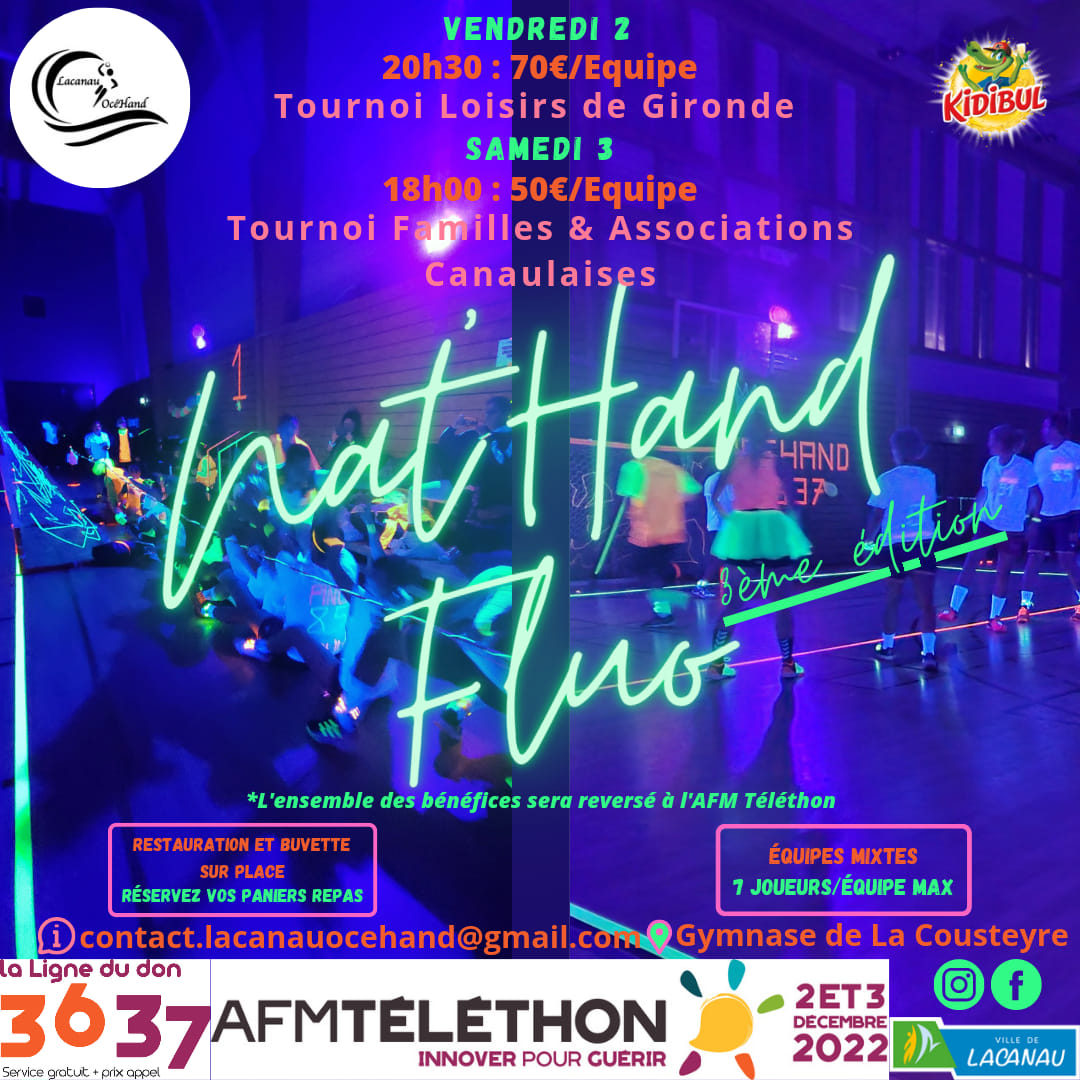 Lacanau OcéHand - Nat'Hand Fluo - Téléthon - Lacanau - By Night