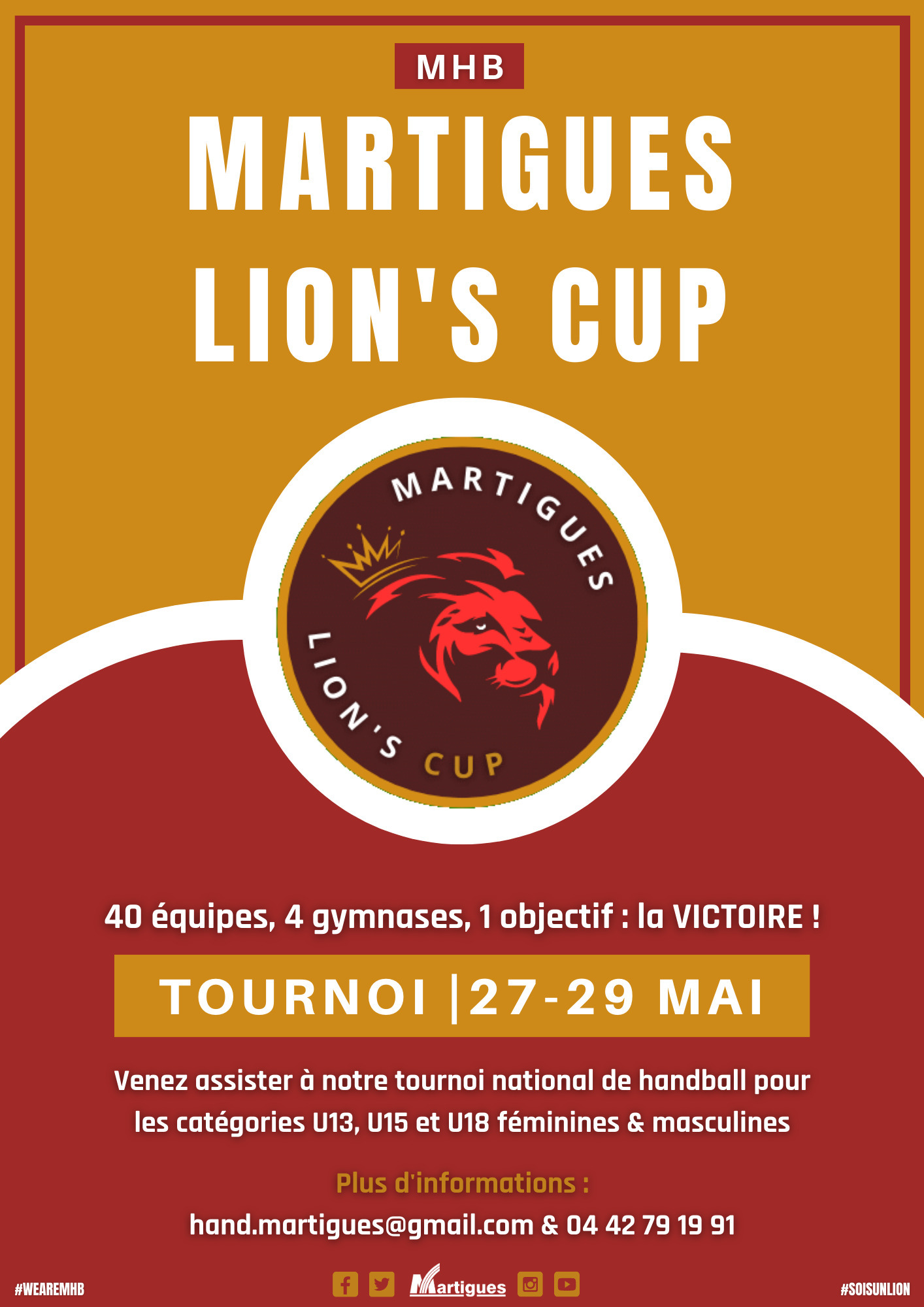 HANDBALL. TOURNOI MARTIGUES LION'S CUP - Palais Des Sports Robert ...