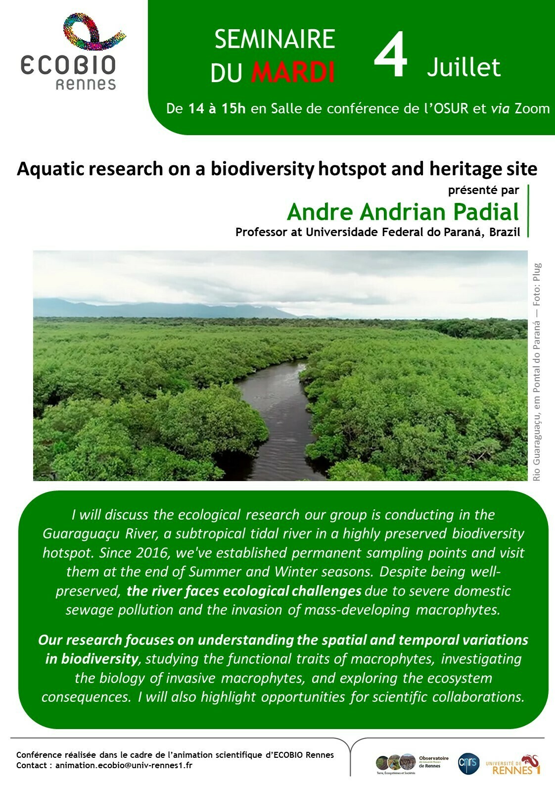 Séminaire Ecobio - André Andrian Padial (Univ. Parana, Brésil ...