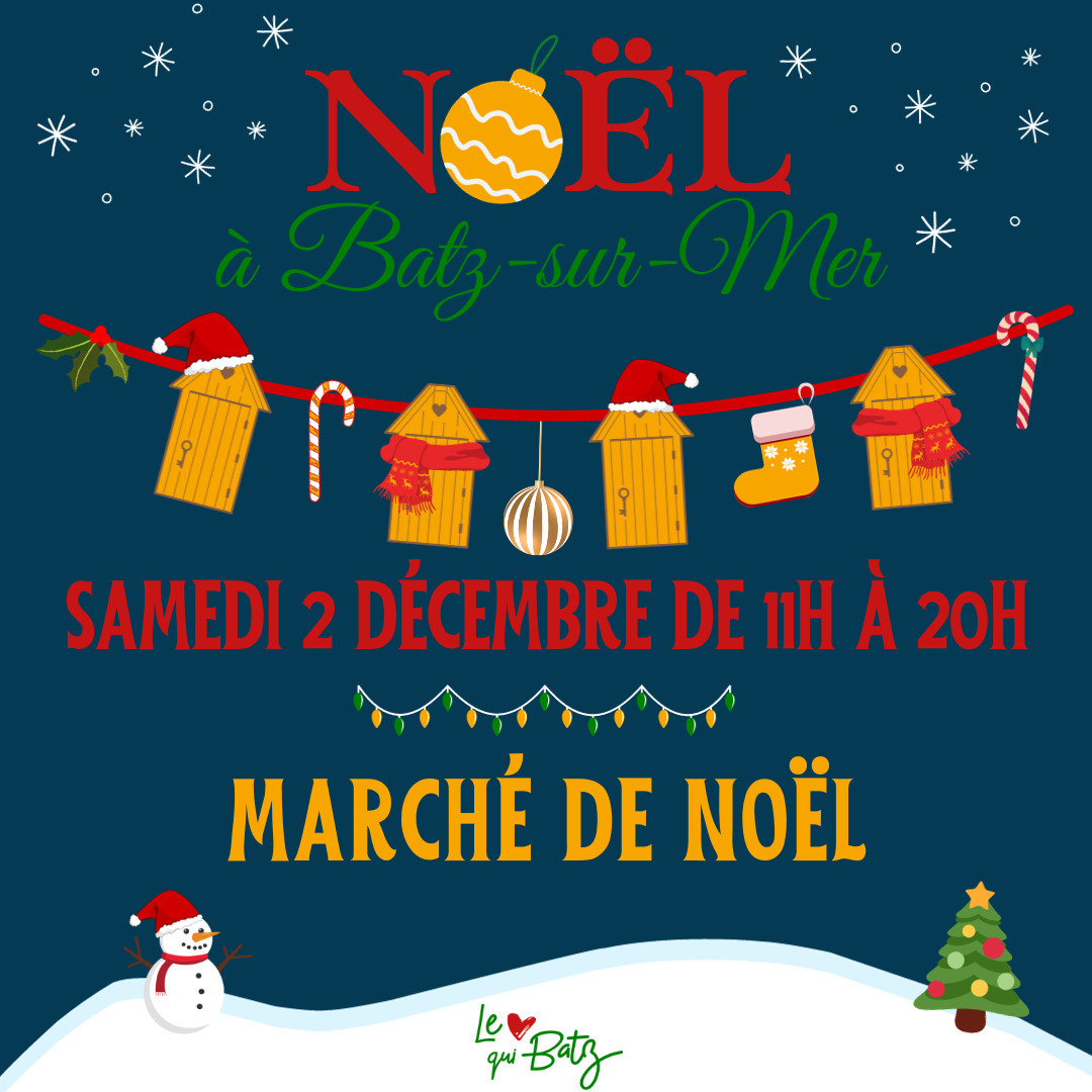 Marché de Noël à Batz-sur-Mer - Place Du Mûrier - By Night
